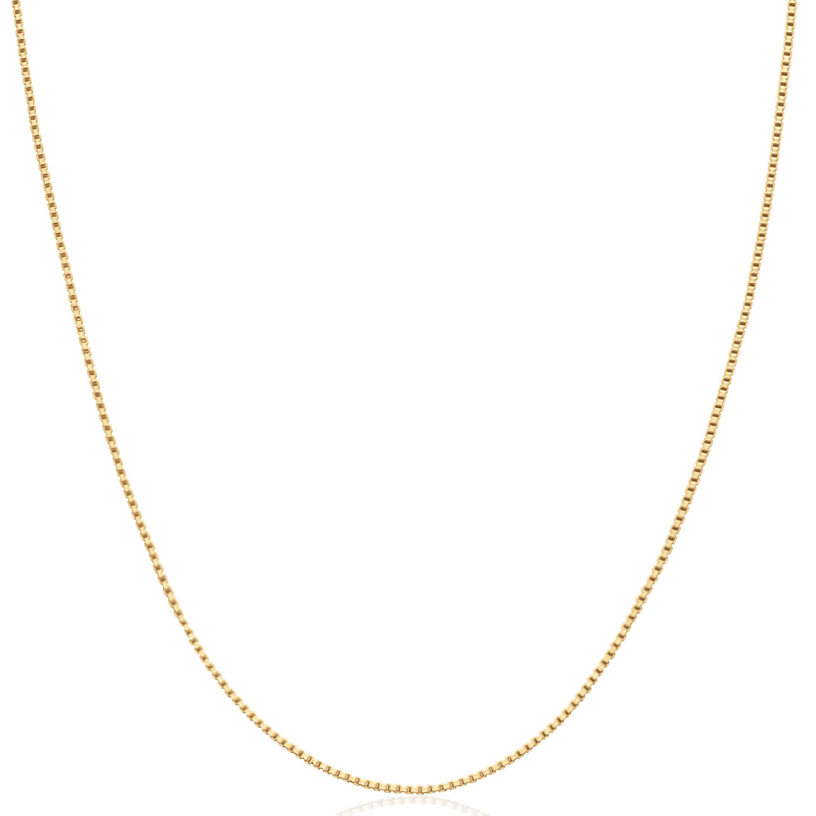 Amazon Essentials 18K Gold Over Sterling Silver Thin 0.8mm Box Chain 16", Yellow Gold (previously Amazon Collection)