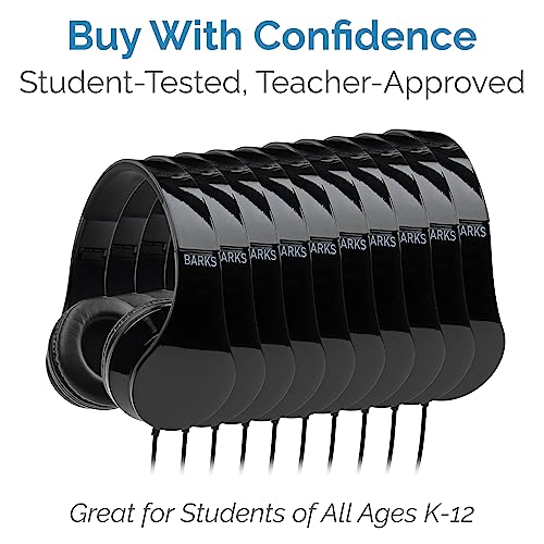 Bulk Headphones for Classroom (10 Pack) - Premier On-Ear Kids Headphones for School: Best for Students K-12 in Schools (Upgraded Model, Durable Design, Noise Reducing, Comfortable Fit, Easy to Clean)