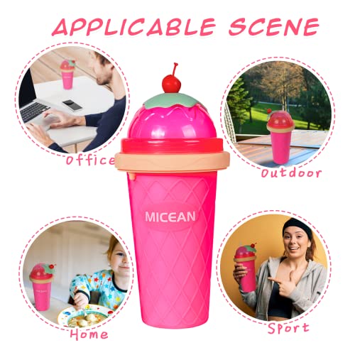 Slushy cup Slushie Maker Cup,Frozen Magic Slushy Cup - Create Delicious Slushies Anywhere with This Fun and Cool Slushie Maker Cup! Includes Lids and Straws . Perfect for TikTok Trends and Cool Gadgets Fans -New Pink