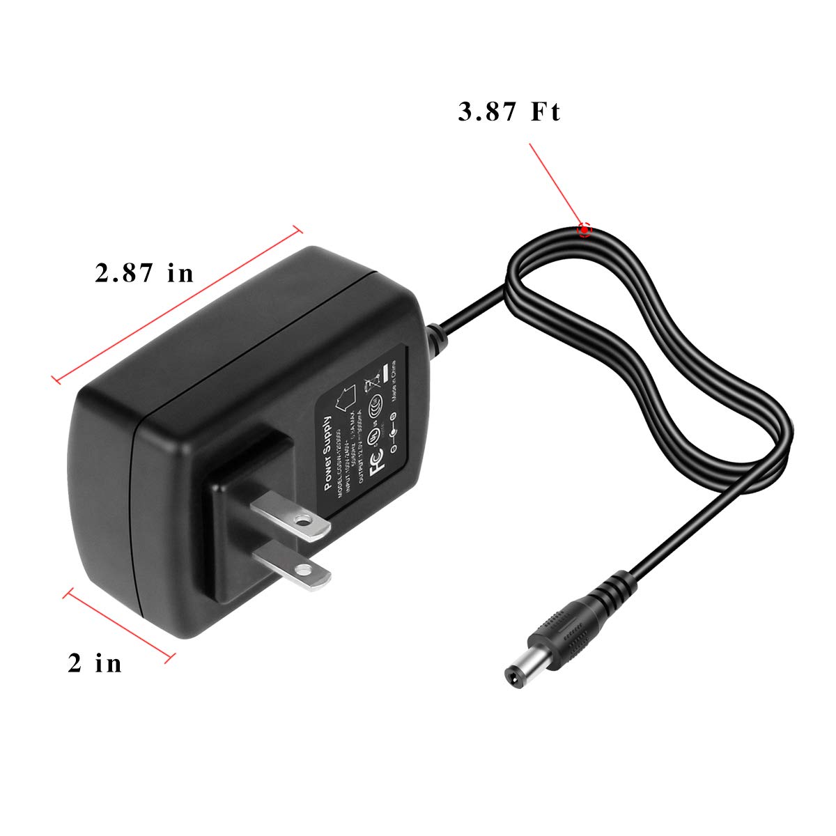 SUPERNIGHT 12V 3A Power Supply, AC 110-220V to DC 12 Volt 3 Amp 36W Adapter Transformers for LED Strip Light, CCTV Camera, Routers, Speakers, Scanner, Home Appliances etc, Jack 5.5mm X 2.1mm