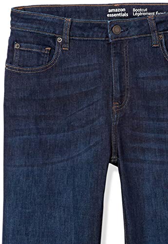 Amazon Essentials Women's Mid-Rise Slim Bootcut Jean, Dark Wash, 0 Short