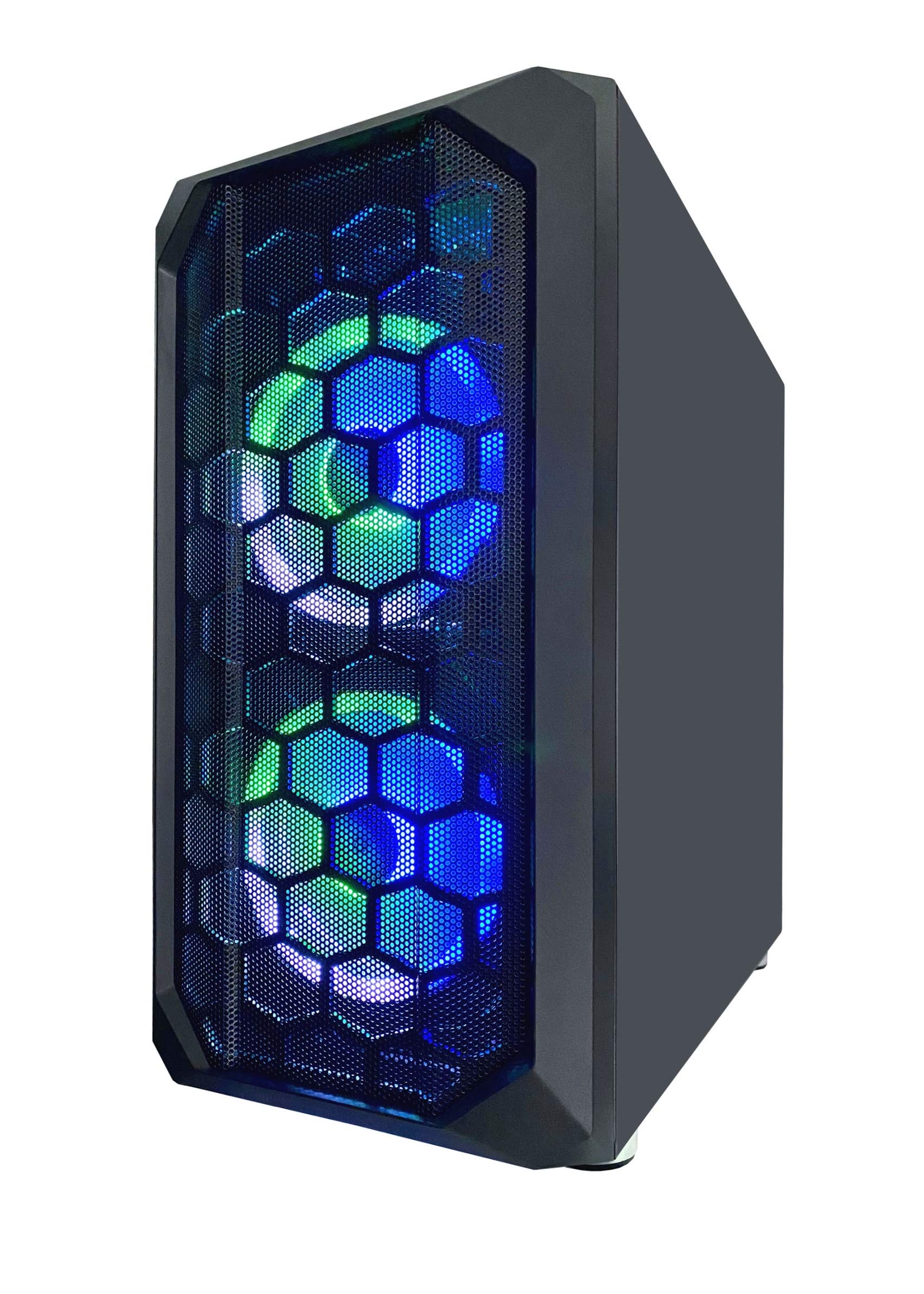 Apevia PRODIGY-BK Micro-ATX Gaming Case with 1 x Tempered Glass Panel, Top USB3.0/USB2.0/Audio Ports, 3 x RGB Fans, Black Frame