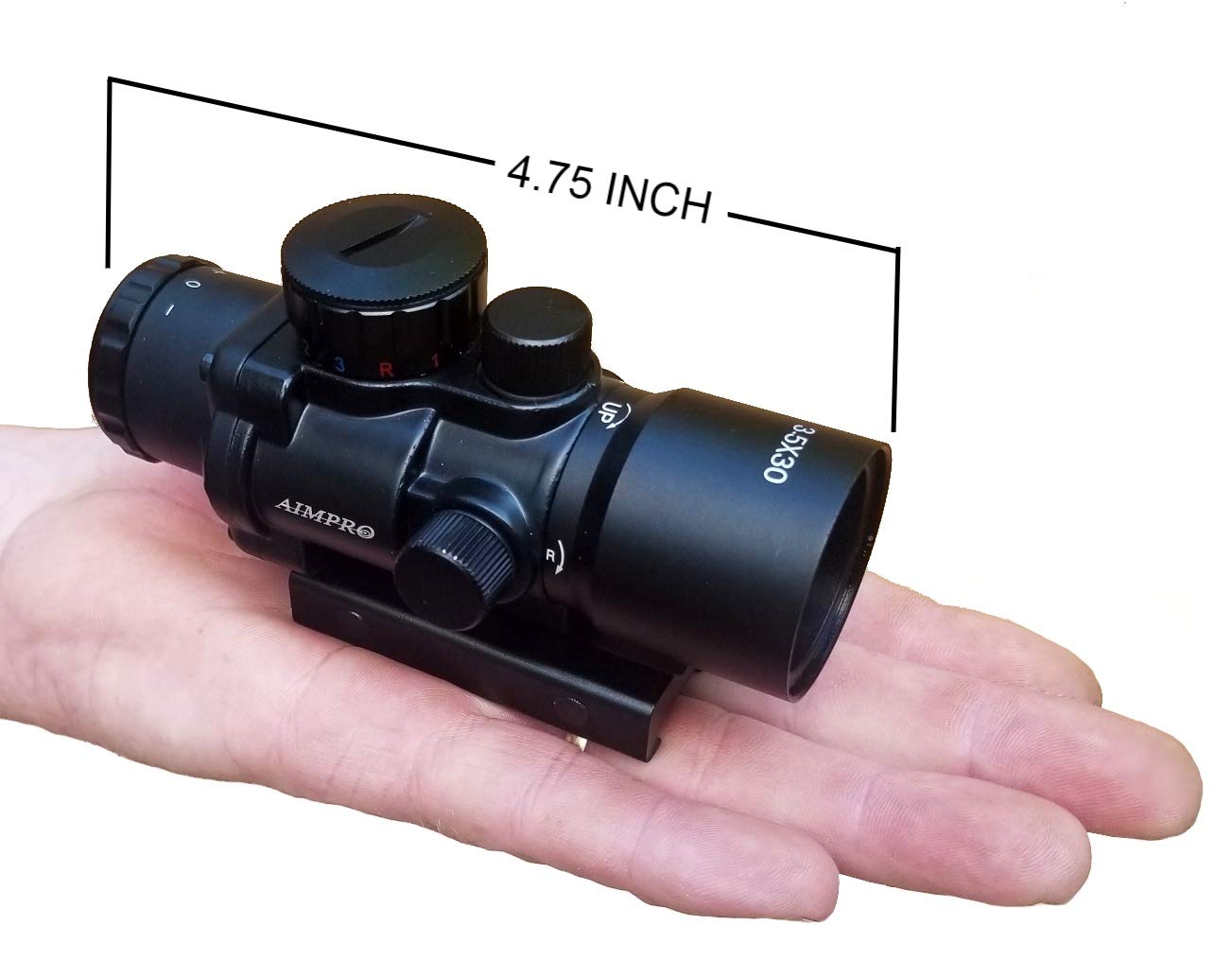 Aimpro Compact Prism Rifle Scope Small Durable and Precise 3.5 x 30mm Etched Illuminated Reticle