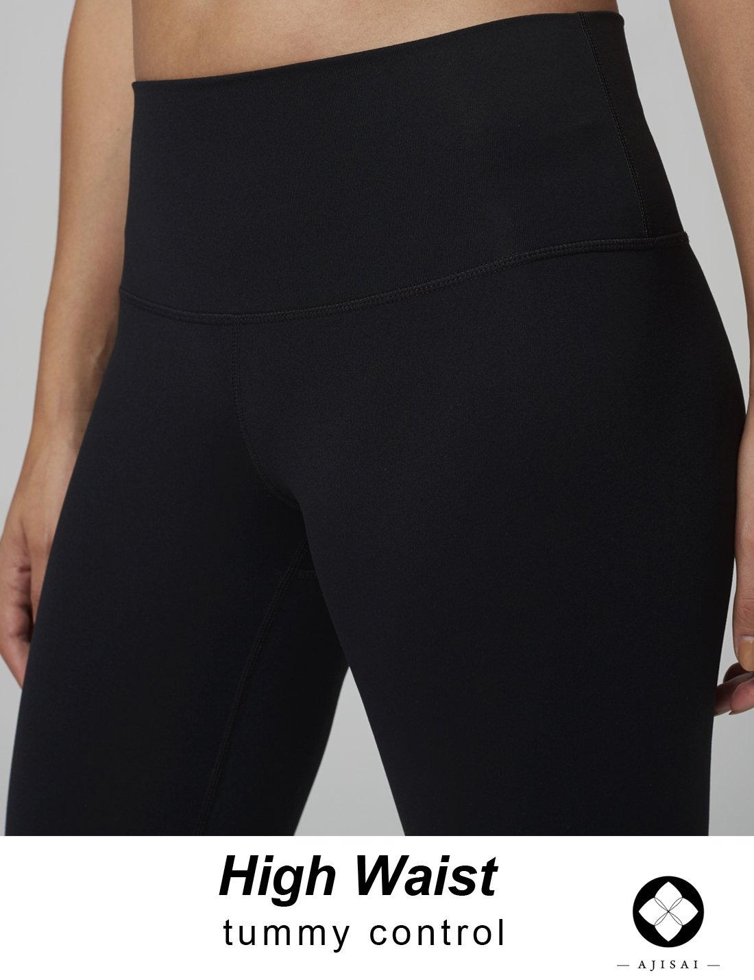 AJISAI Womens Workout Leggings Yoga Pants Running High Waist Tummy Control Color Black Size 2XL