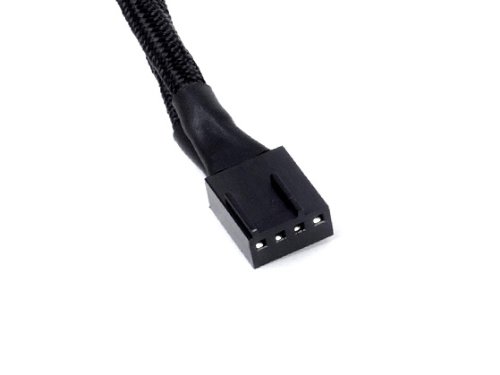 SilverStone Technology All Black Sleeved 1-to-2 Sleeved PWM Fan Splitter Cable (CPF01)