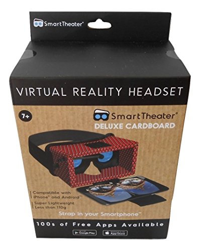 Smart Theater Virtual Reality Deluxe Cardboard Headset + 100's Free Apps
