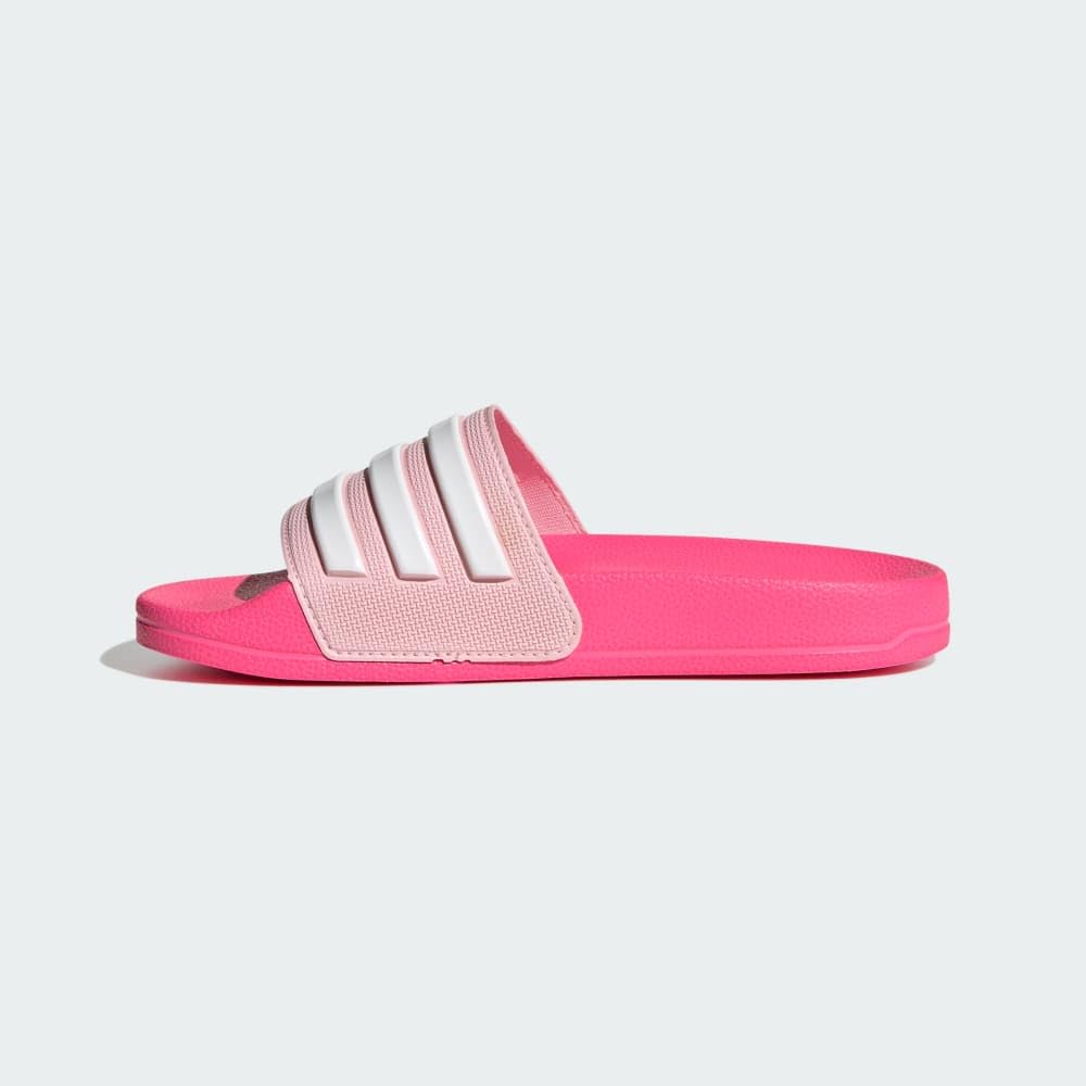 adidas Adilette Shower Slide Sandal, Clear Pink/White/Lucid Pink, 2 US Unisex Little Kid