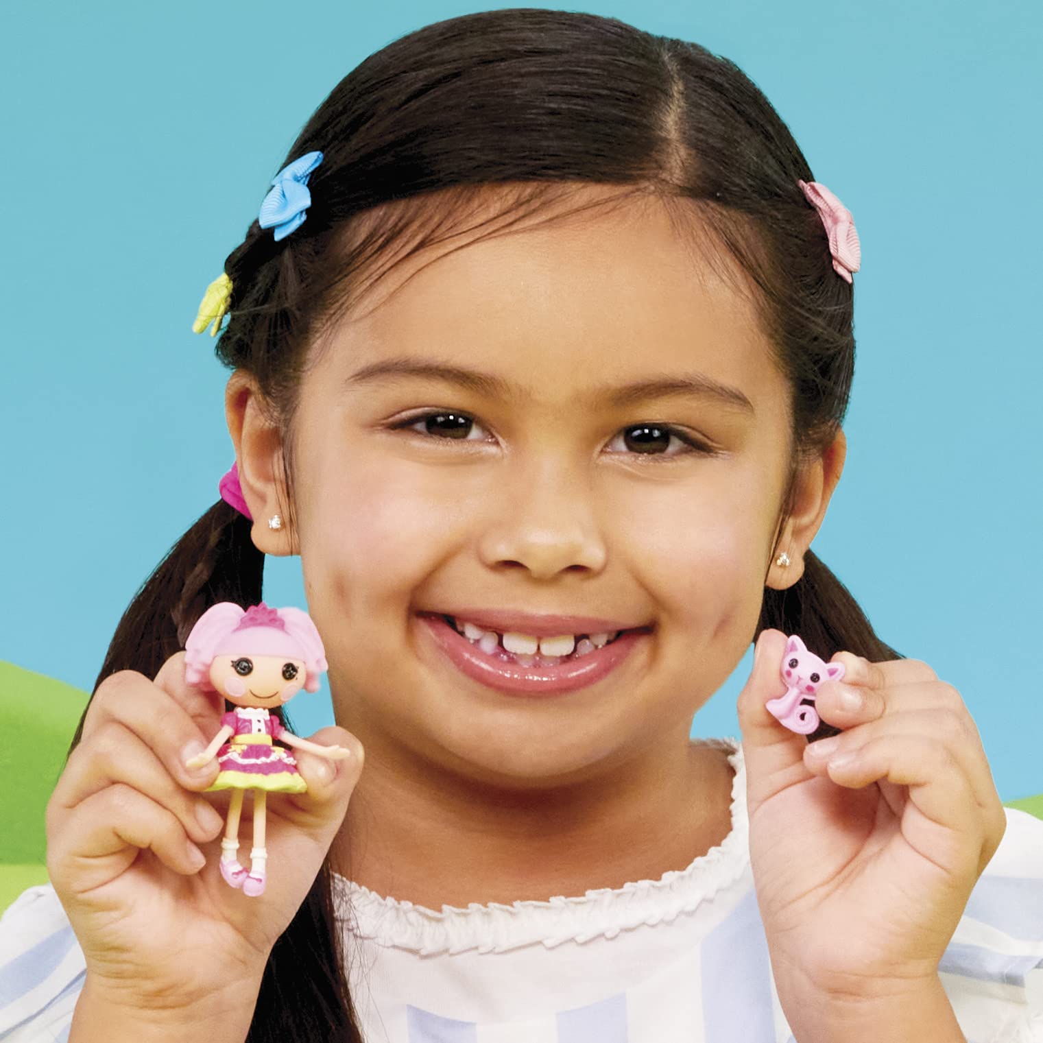 Lalaloopsy Mini Doll - Jewel Sparkles with Mini Pet Persian Cat, 3" Mini Princess Doll with Accessories, in Reusable House Package playset, for Ages 3-103, Multicolor, 579045