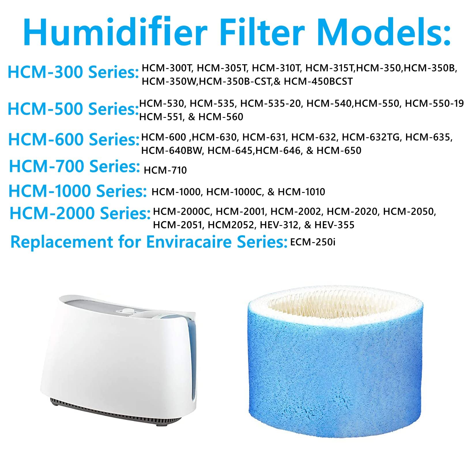 getalong 4 Pack Humidifier Filters Compatible for Honeywell Humidifier Replacement Filter HAC-504, HAC-504AW, HCM350W,HCM350B, HCM300, Filter A