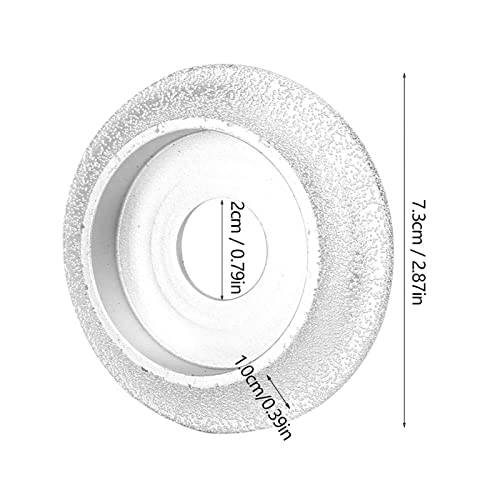 7.3cm Grinding Wheel for Angle Grinders, Brazed Diamond Grinding Wheel Stone Grinding Disc Concave Abrasive Wheel for Stone Marble Ceramic (French Grinding Wheel 1.0)