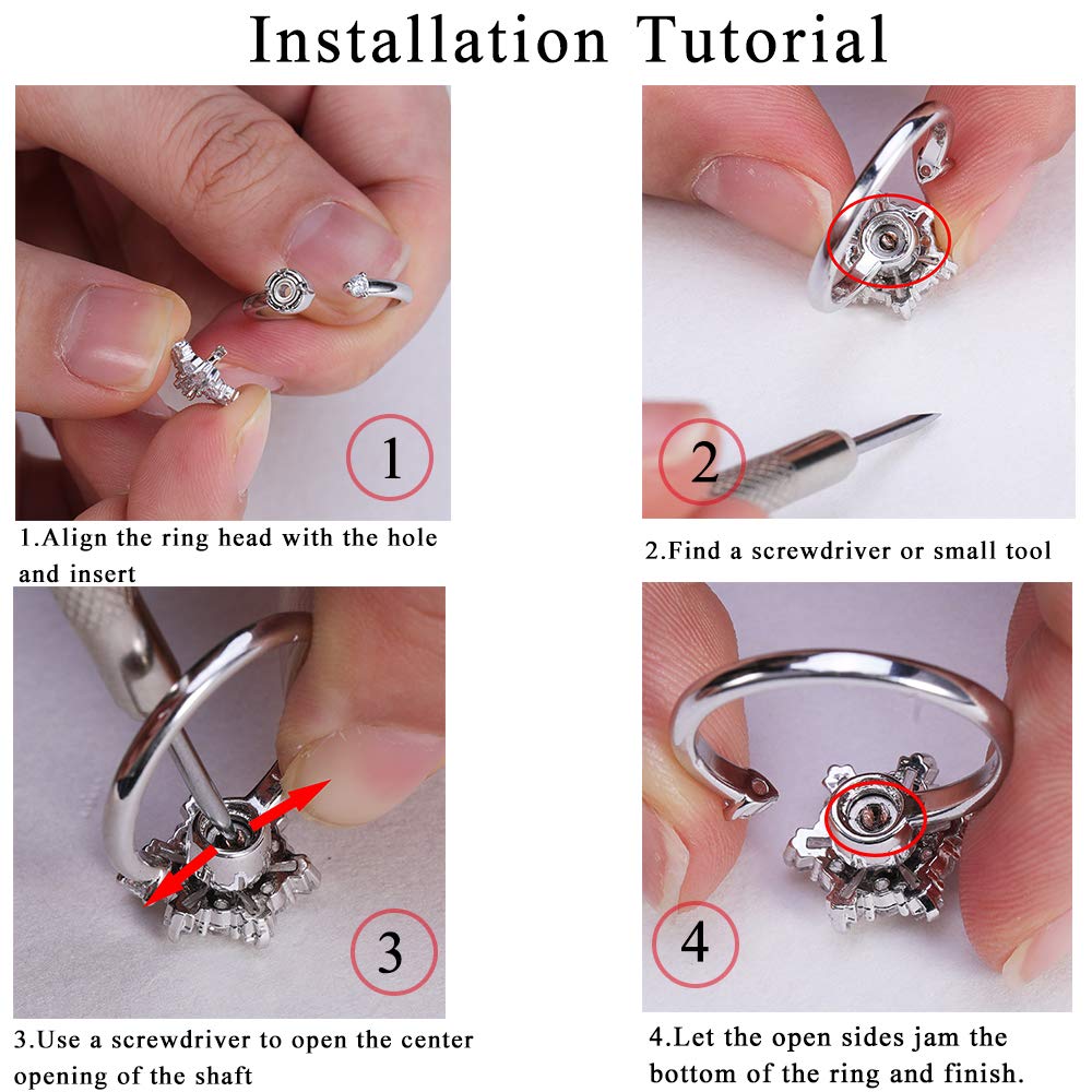 AOEDEJ Fashion Women Anti-anxiety Spinning Rings Open Adjustable Rotating Cubic Zirconia Wedding Rings