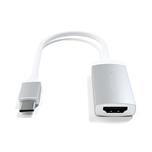Satechi USB C to HDMI Adapter 4K (60Hz), USB C to HDMI for MacBook Pro/Air M1 M2 M3, iPad Pro, iPhone 15, Dell, HP, Surface, Lenovo and More - Silver