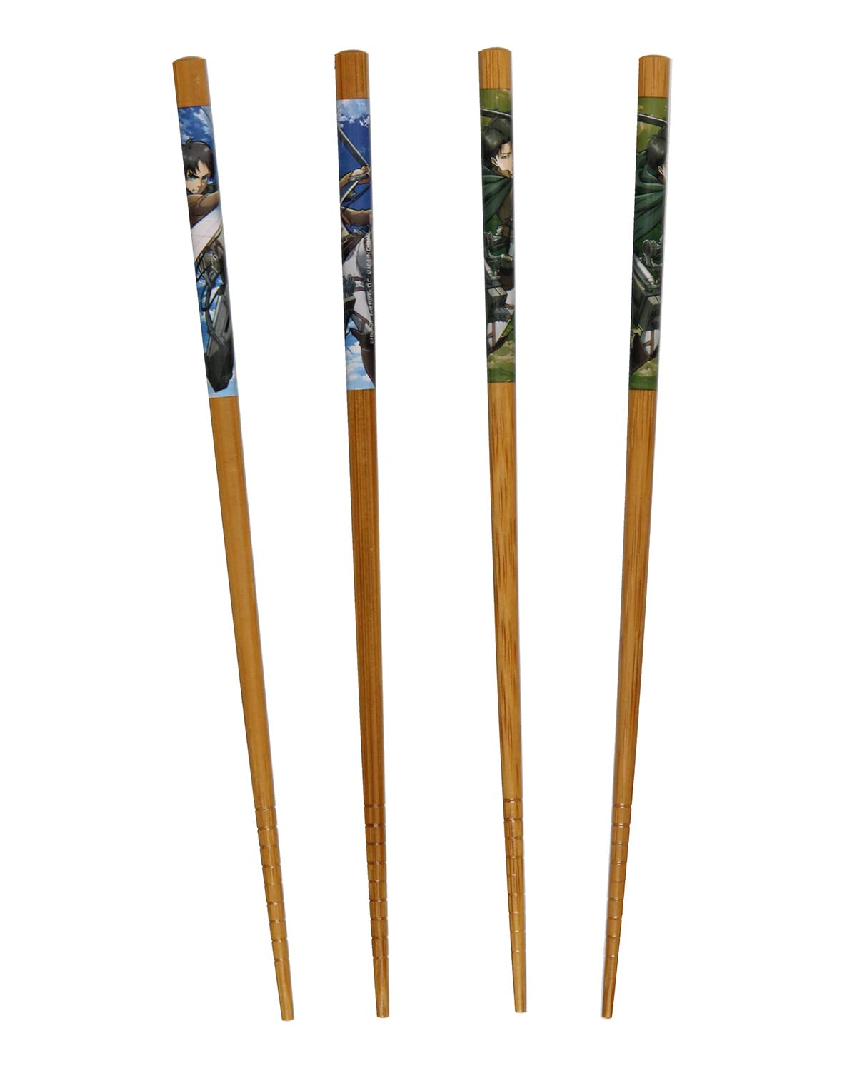 Attack On Titans Bamboo Set Of 2 Collectible Anime Chopsticks 8.85 Inches Long Gift Set