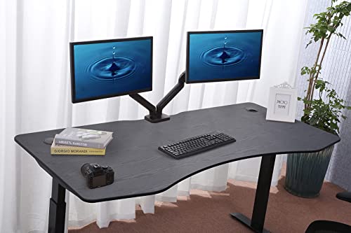 ApexDesk K Series 60" Electric Height Adjustable Standing Desk with Curved Top and Memory Preset Controller (Black Top)