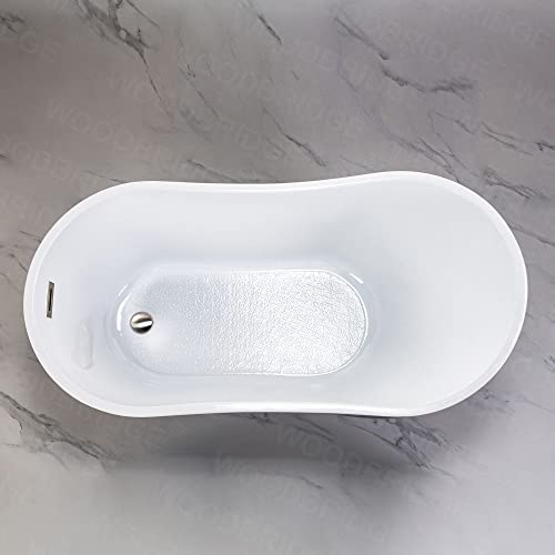 WOODBRIDGE 54" Acrylic Freestanding Bathtub Contemporary Soaking Black Tub with Matte Black Overflow and Drain,BTA1807-BN