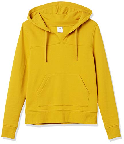 Amazon Essentials Women's Classic-Fit Long-Sleeve Open V-Neck Hooded Sweatshirt - Discontinued Colors, Dark Yellow, X-Large