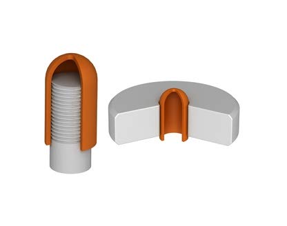 dexierp Protection Force Round Cap for 15/64" 6mm OD (Pack of 50) Pipe Post Tube End Cover M6 Screw Thread Protectors Elastic Silicone Rubber