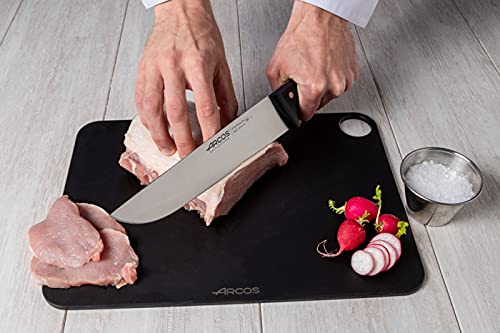 Arcos Butcher Knife 10 Inch Nitrum Stainless Steel and 250 mm blade. 353 gr. Professional Cleaver Knife. Ergonomic Polyoxymethylene POM Handle. Series Universal. Color Black