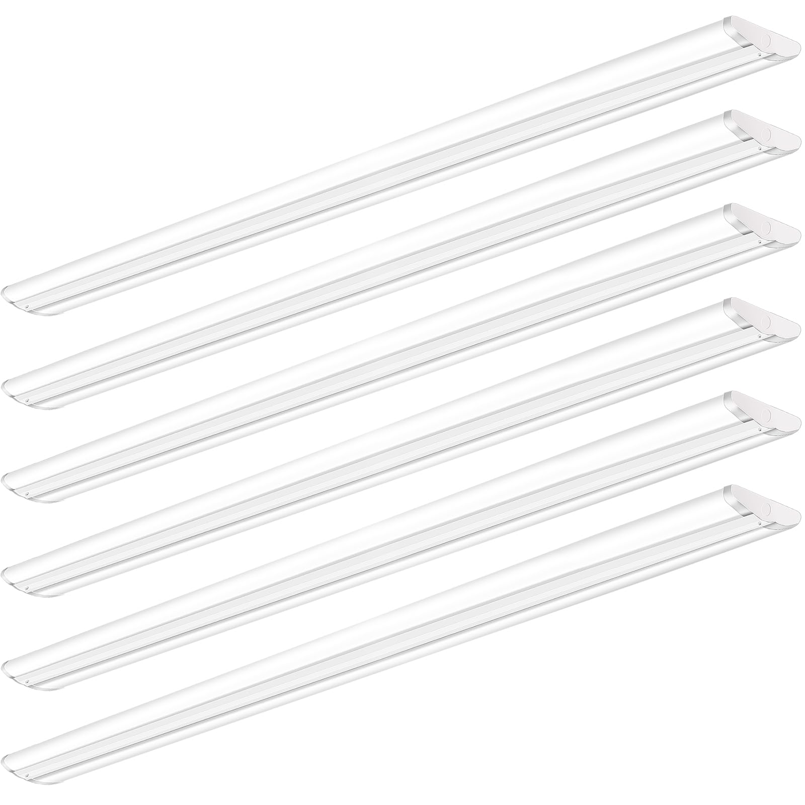 ANTLUX 8FT LED Shop Light, Ultra Slim LED Wraparound 110W [6-lamp T8 Fluorescent Equiv.], 12500LM, 5000K, Commercial 8 Foot Strip Light, Flush Mount Garage Office Warehouse Ceiling Lighting, 6 Pack