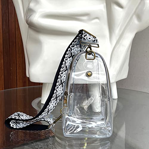 Clear Sling Bag Stadium Approved Crossbody Chest Bags for Women Fanny Pack Small Clear Daypack Shoulder Backpacks
