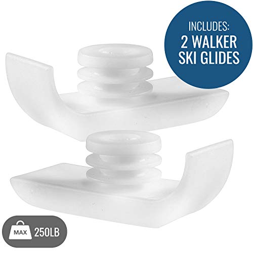 DMI Walker Ski Glides, Fit 1-Inch Legs, Eliminates Need To Lift Walker, 2 Count, FSA HSA Eligible