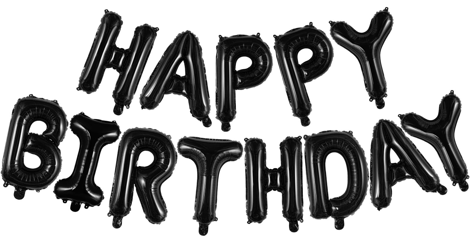 Black Happy Birthday Balloons Banner 16 Inch, Foil Balloons Personalized Name Letters Balloons Sign Birthday Party Decorations for Women Men Boys Girls