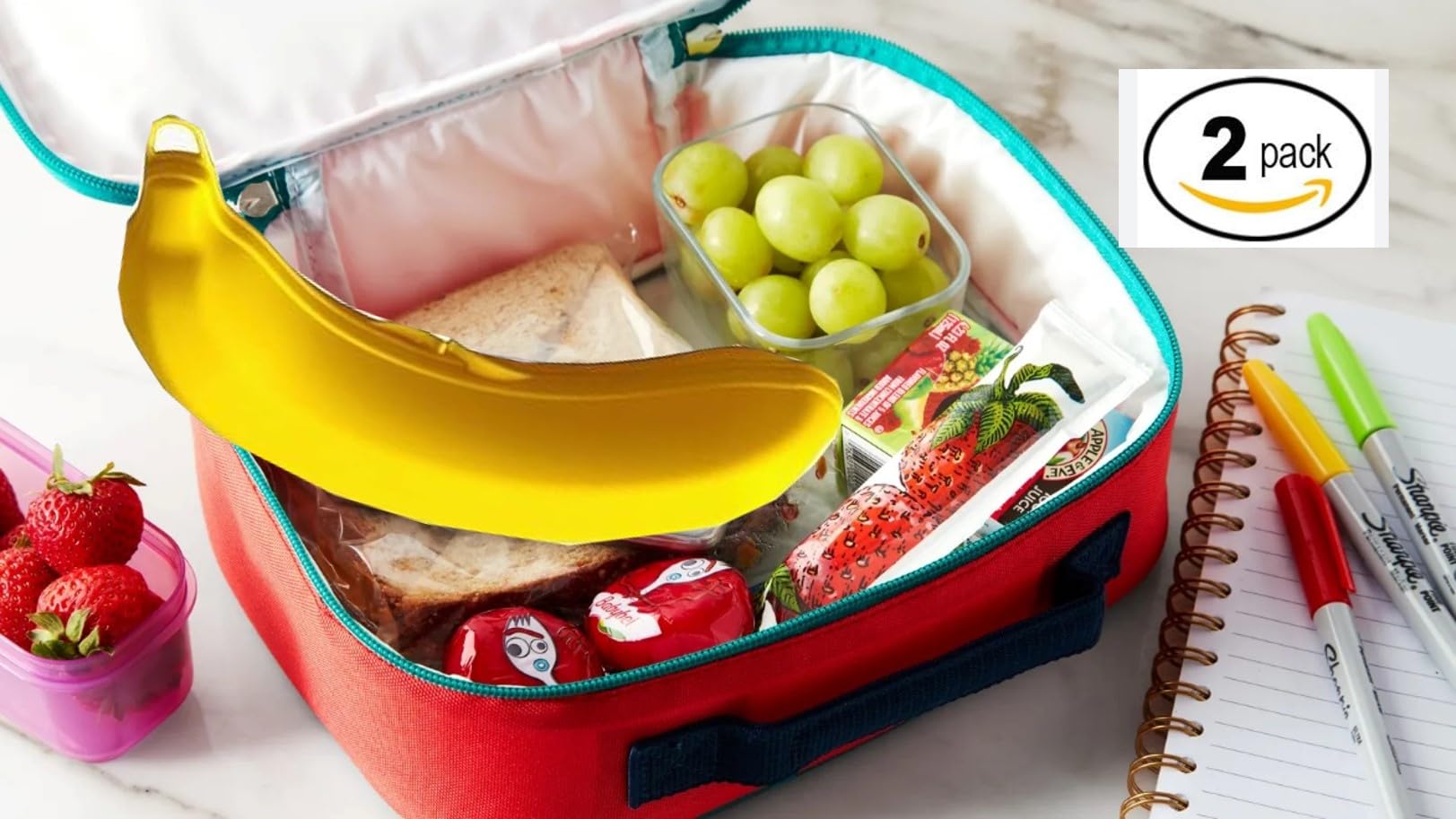 Banana Keeper On The Go Outdoor Travel Case BPA-Free Fruit Protector Saver Portable Banana Holder for Lunch Boxes Cute Carrier Storage Box 2 Pack Yellow (Banana Keeper)