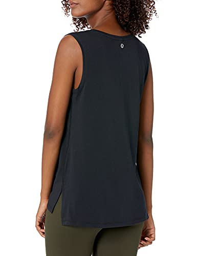 Amazon Essentials Women's Soft Cotton Standard-Fit Yoga Tank (Available in Plus Size) (Previously Core 10), Black, Medium