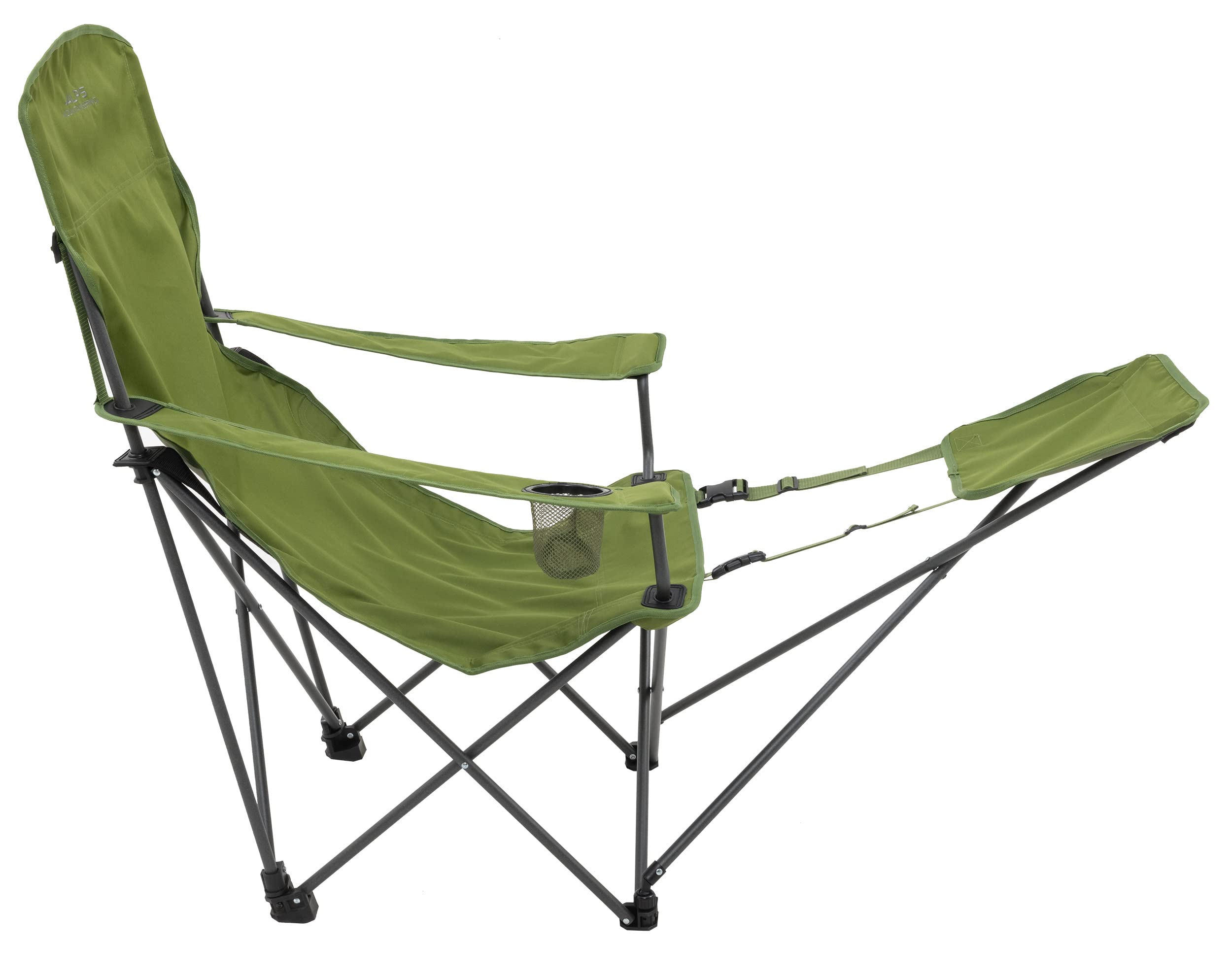 ALPS Mountaineering Escape Lounge Camping Chairs for Adults with Footrest and Adjustable Armrests, Sturdy Steel Frame, Compact Foldable Design, and Carry Bag, Gray/Blue