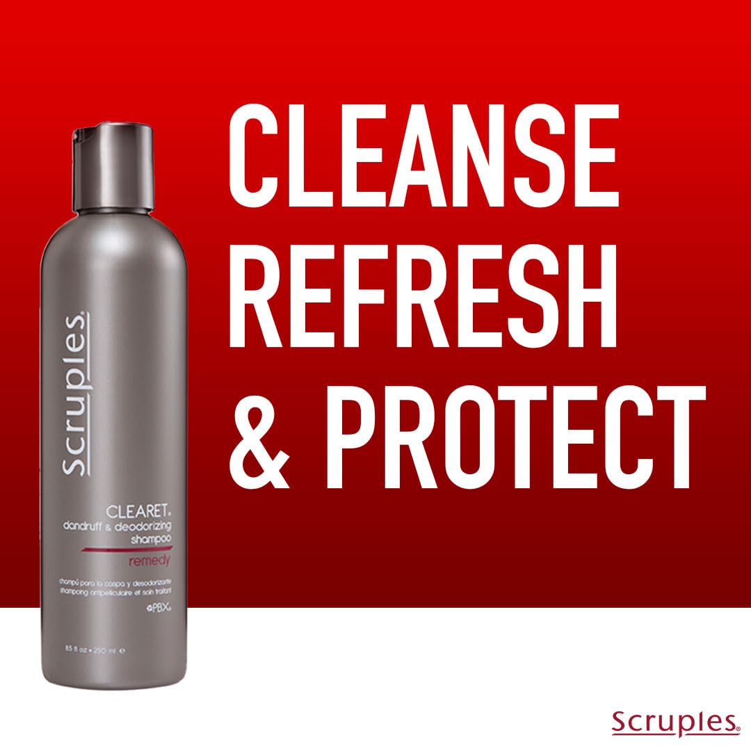 Scruples Clearet Anti Dandruff Shampoo - Professional Deodorizing Shampoo to Soothe Dry & Itchy Scalp From Flaking - Scalp Treatment + Cleanser (8.5 oz)