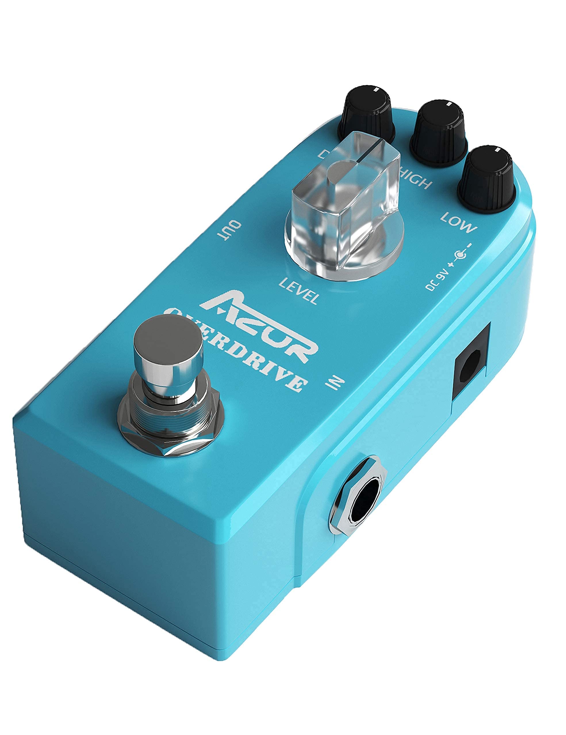 AZOR Overdrive Guitar Effect Pedal Vintage Effect Drive High/Low 3 Modes Mini Pedal with Guitar Pedal Power Cable,9V Battery Clip Converter Power Cable