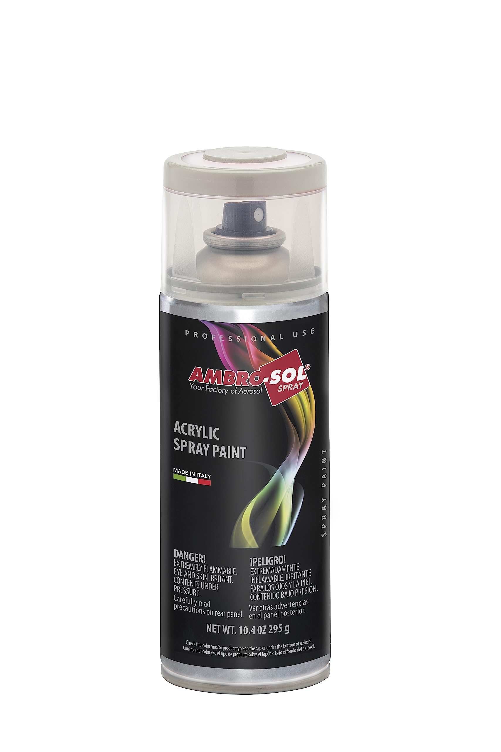 Ambro-Sol V4001013 Multi-Purpose Acrylic Spray Paint, Vibrant Paint for indoor and outdoor, Suitable for Multiple Surfaces, NET WT. 10.40 OZ. 400ml, Recyclable Tin Plate Spray Can, Pearl White