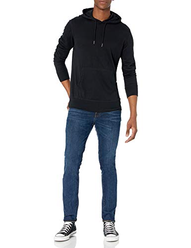 Amazon Essentials Men's Lightweight Jersey Pullover Hoodie, Black, X-Large