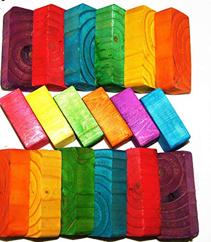 Parrot toys Bird Toys 18 Large Wooden Wood Blocks Parts Large Pet Bird Macaw Afican Grey Cockatoo