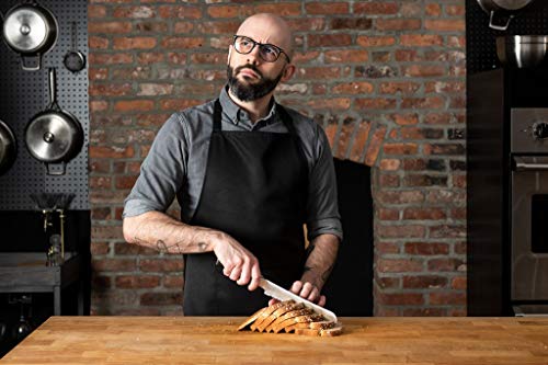 Babish German High-Carbon 1.4116 Steel Cutlery, 3-Piece (Chef Knife, Bread Knife, & Pairing Knife) w/Kitchen Knife Roll