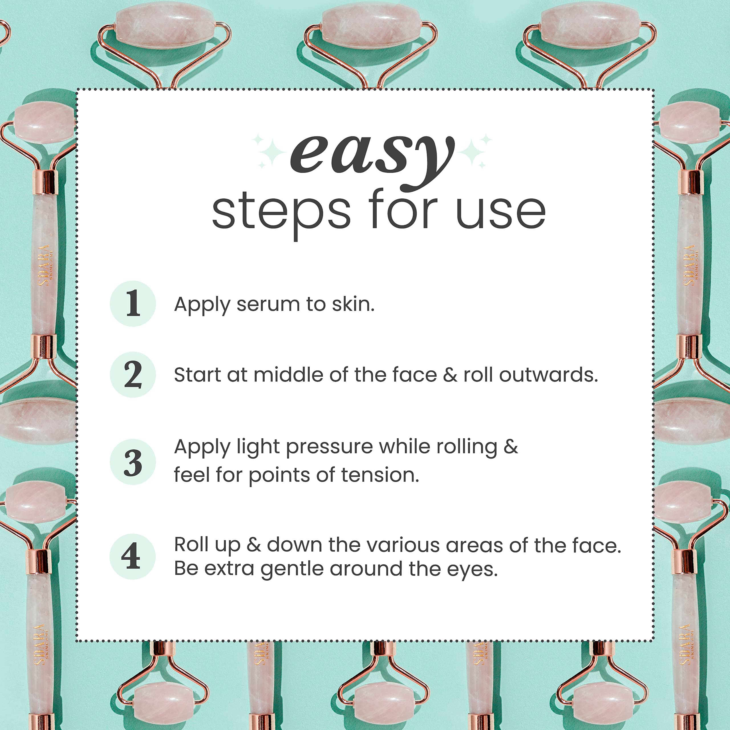 SDARA SKINCARE Rose Quartz Roller - Anti Aging Jade Roller for Wrinkles and Puffy Eyes - Eye & Face Roller for Slimming & Firming Facial Massage