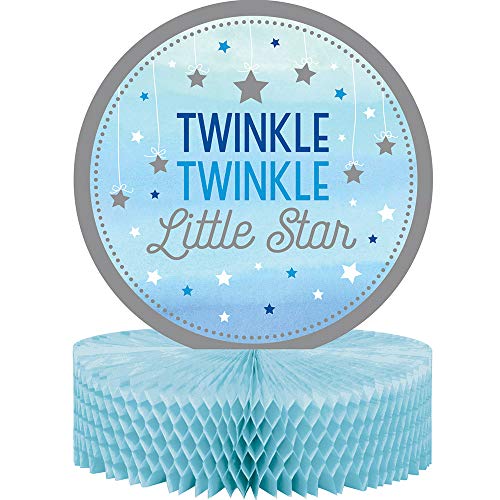 Party Central Pack of 6 Gray and Blue Twinkle Twinkle Little Star Tissue Centerpieces 13.5"