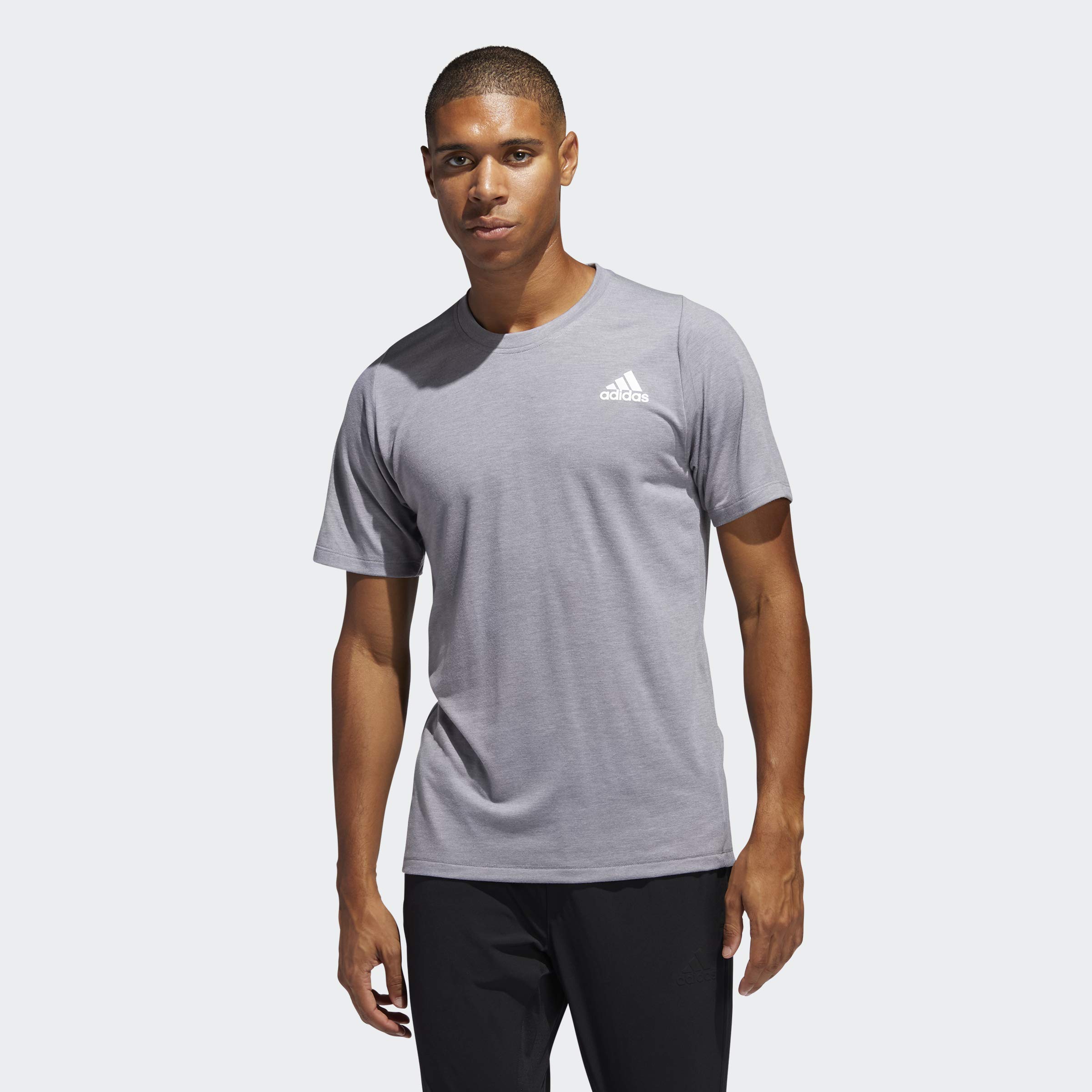 adidas mens FreeLift Sport Prime Heather Tee Scarlet/White Medium