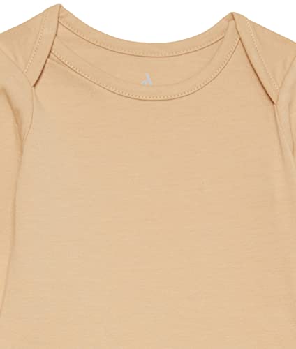 Amazon Essentials Unisex Babies' Cotton Stretch Jersey Long Sleeve Bodysuit (Previously Amazon Aware), Pack of 3, Light Beige/Light Tan/White, 24 Months