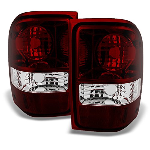 AKKON - For Ford Ranger Pickup Truck Dark Red Rear Tail Lights Brake Lamps Turn Signal Replacement Left+Right