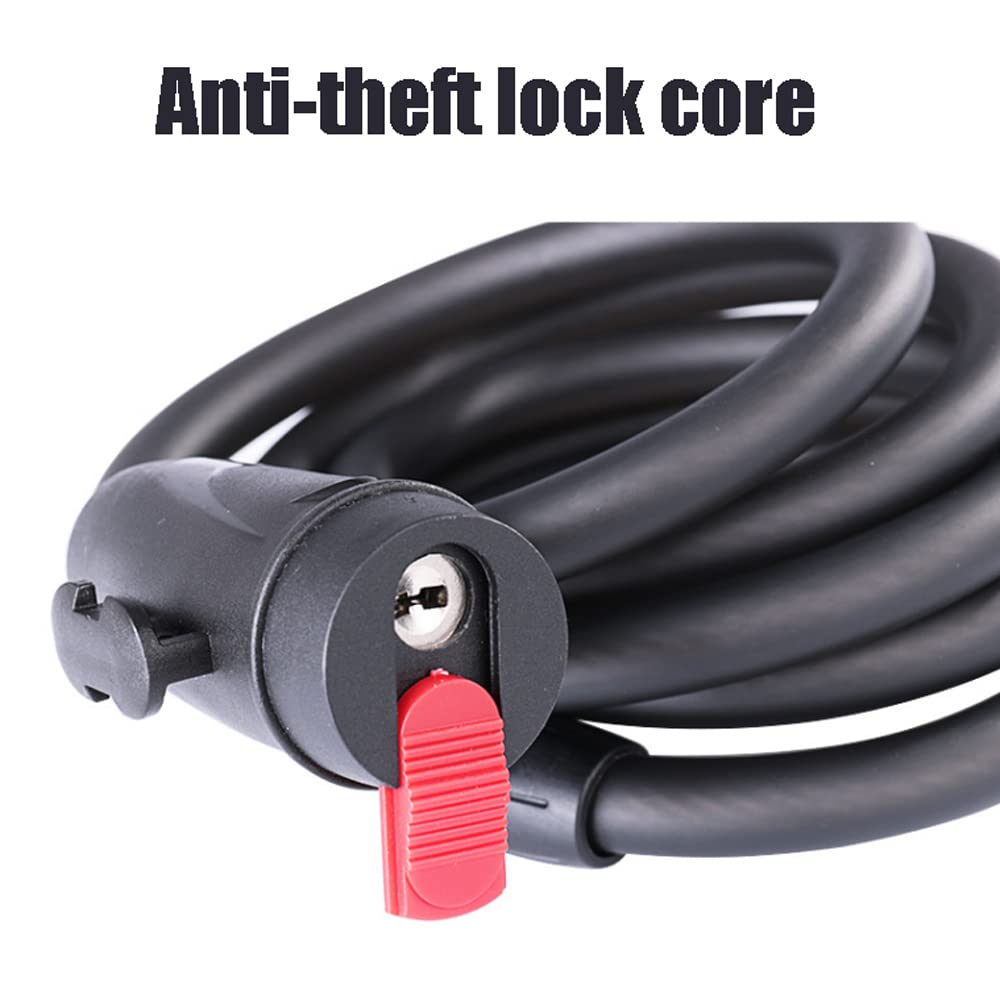 AZPINGPAN Key Bicycle Lock丨120/180cm Lengthened Self-Winding Anti-Theft Mountain Bike Steel Cable Lock with Lock Frame丨outdoor Riding Accessories丨suitable for Bicycles and Motorcycles