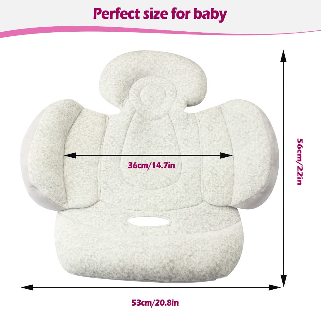 AIPINQI Head and Body Support Pillow with Neck Support for Toddler,Suitable for Baby Car Seat and Strollers(Over 1 Years),Grey