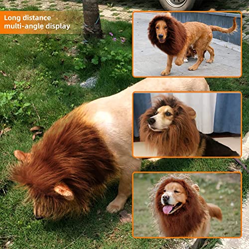 Dog Halloween Costumes Lion Mane for Dog Halloween Party Realistic and Funny Lion Wig Clothes for Large Medium Sized Dogs for Cosplay