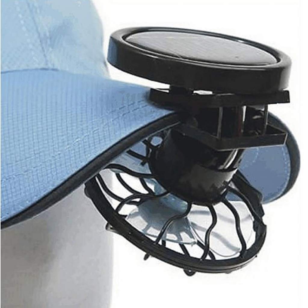 Kloware 2X Clip-on Cap Mini Solar Powered Fan for Camping Fishing Portable Handsfree