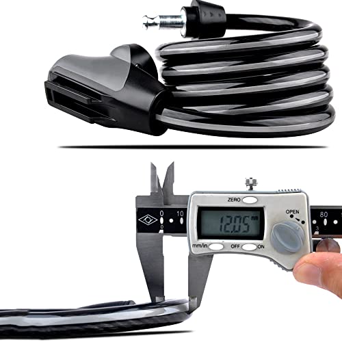 AZPINGPAN Reflective Fiber Optic Cable Bicycle Lock丨150cm Retractable Anti-Theft Self-Rolling Lock丨with 360-degree Rotating Fixed Frame Outdoor Riding Equipment Accessories