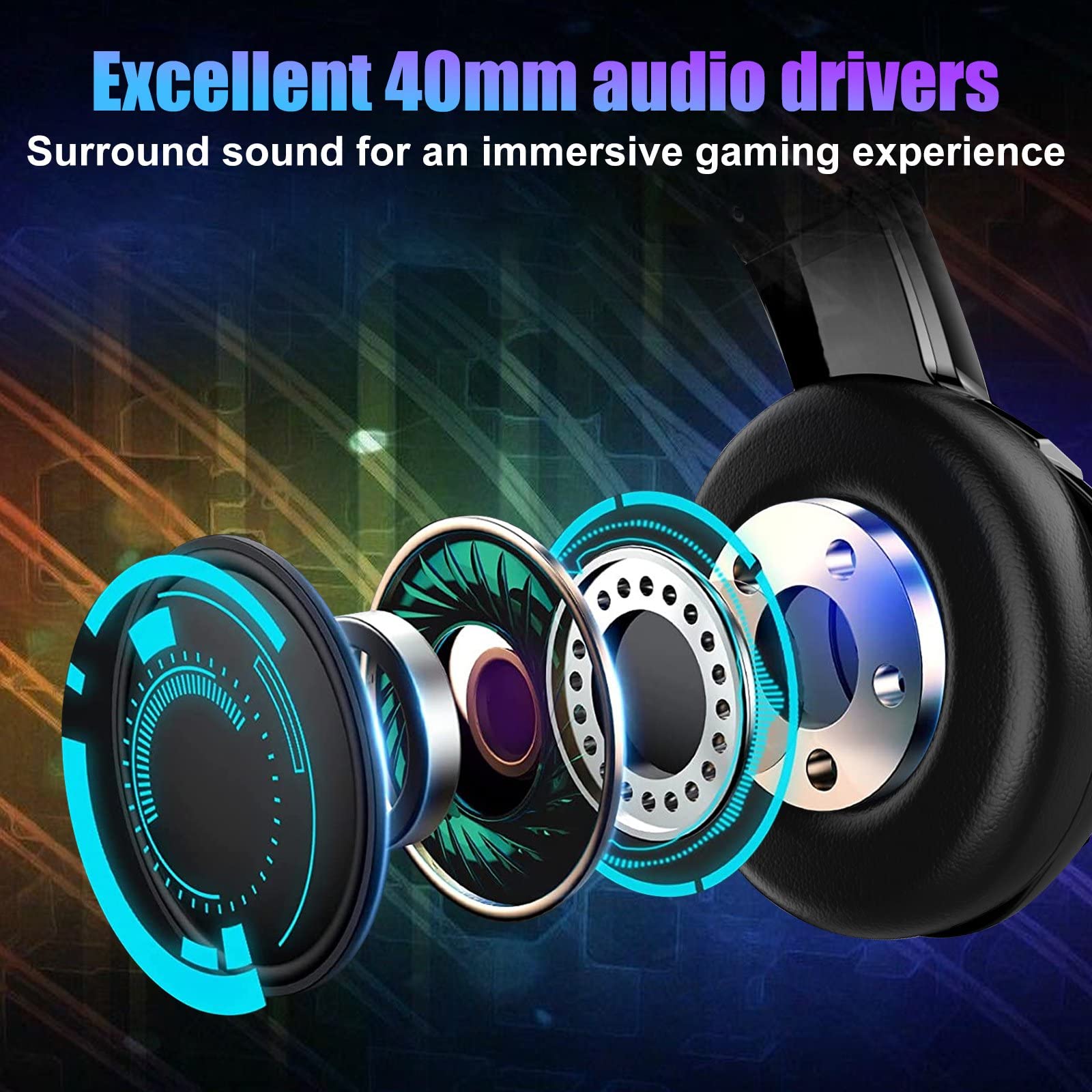 Atrasee PC Gaming Headset for PS4 Headset Wired PS5 Headset Xbox One Headset with Microphone Noise Cancelling, Stereo Over Ear Headphones with 3.5mm Audio Cable for Nintendo Switch Laptop, Red