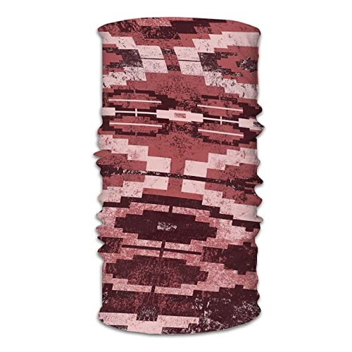 Aztecc Geo Horizontal in Maroon Face Mask Neck Gaiter Bandana Warmer Lightweight Balaclava Black