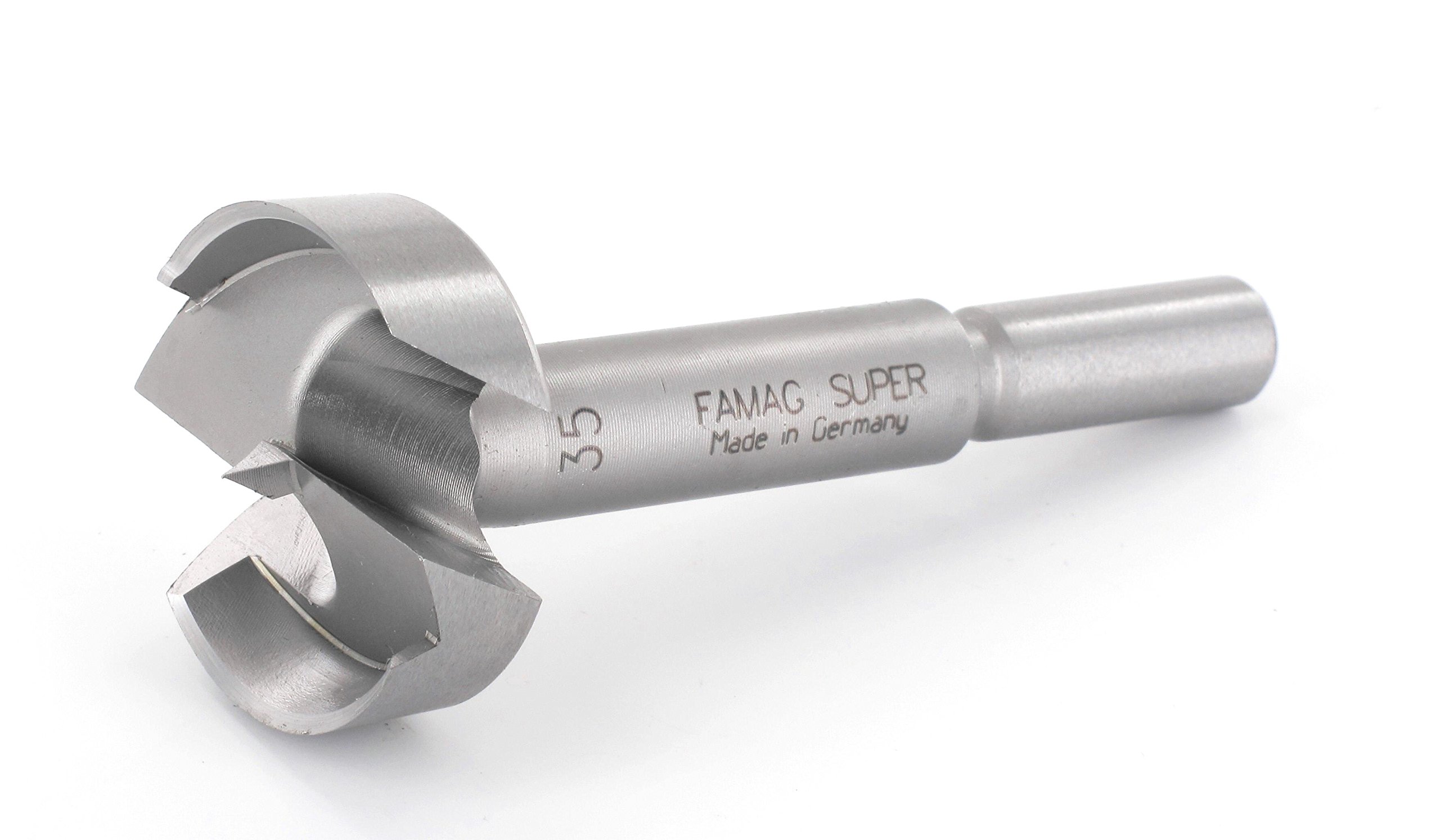 Famag Super Forstner Drill Bit Set Classic WS with Diameter 15, 20, 25, 30, 35 mm in Wooden Box