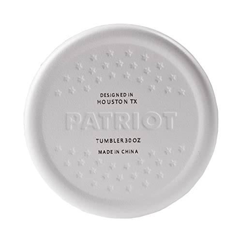 Patriot 30oz Tumbler Stainless Steel Insulated Coffee Cup with Lid, Reusable Stainless Steel Straw & Gift Box (White)