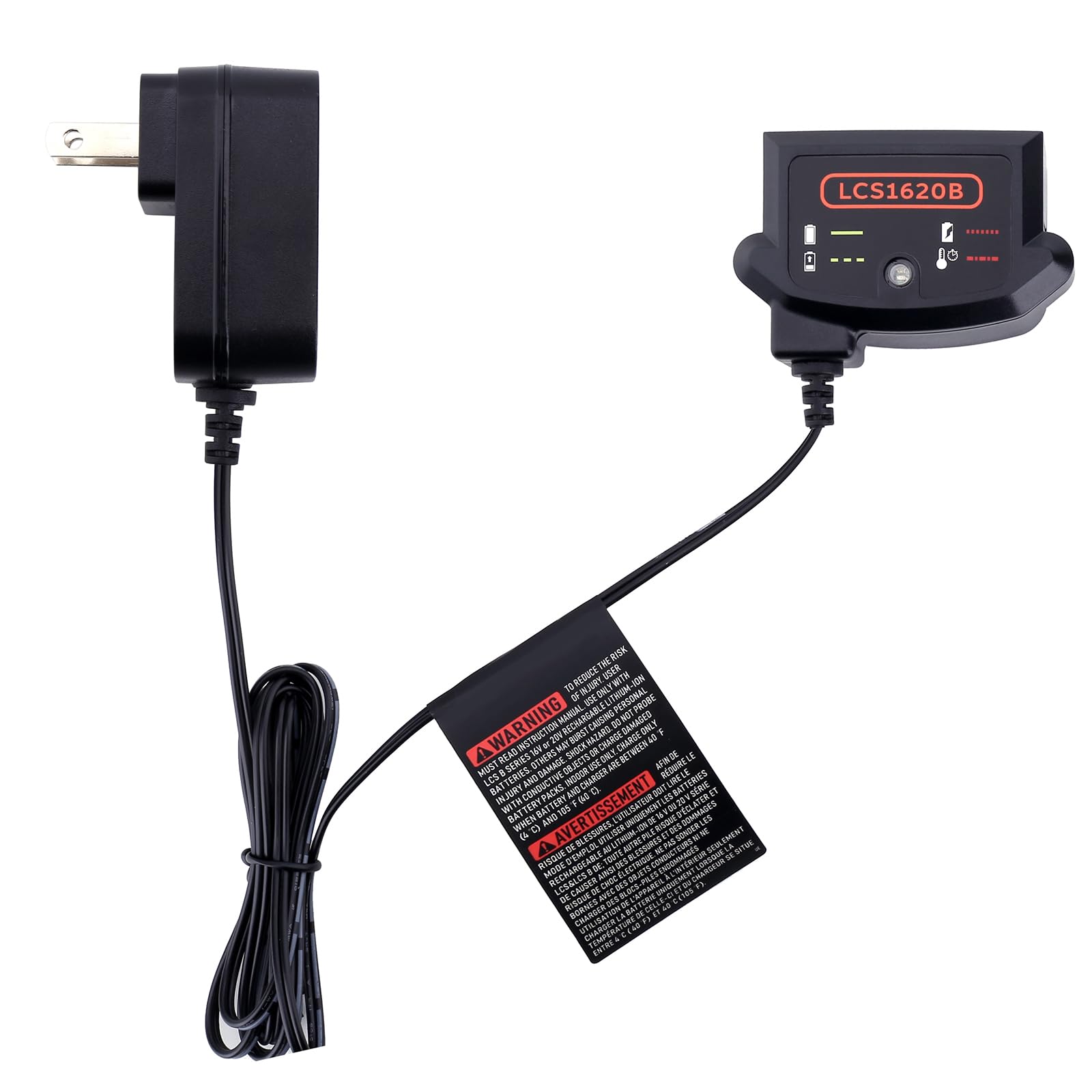 LCS1620B Compatible with Black and Decker 20V Lithium Battery Charger, Compatible with Black & Decker 12V 20V Battery LBXR20 LBXR20-OPE LBX4020 LB2X4020